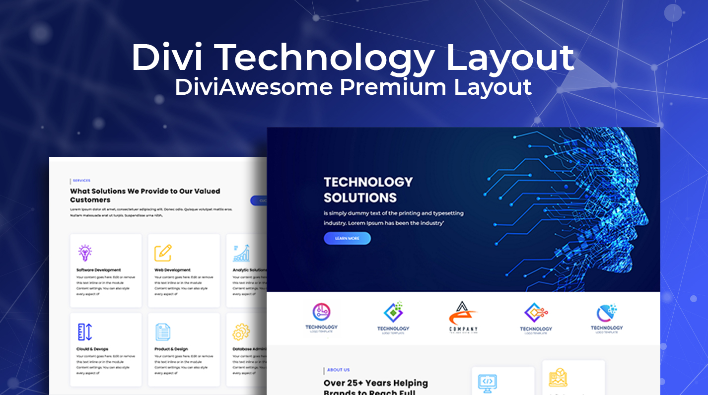 Divi Technology Layout - Divi layouts, child themes & more.