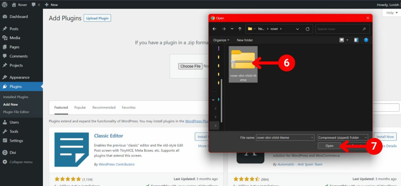 Rover Installation - Divi Awesome
